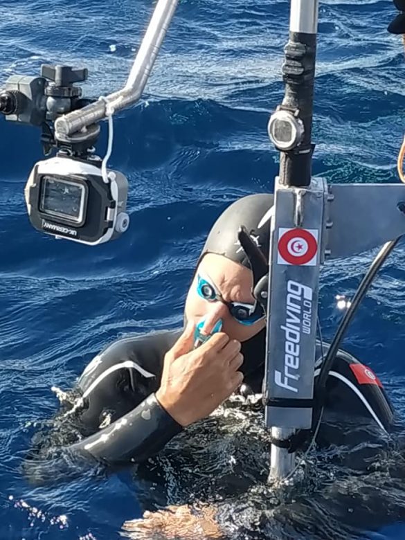 New World Record by Walid Boudhiaf in Freediving Variable Weight